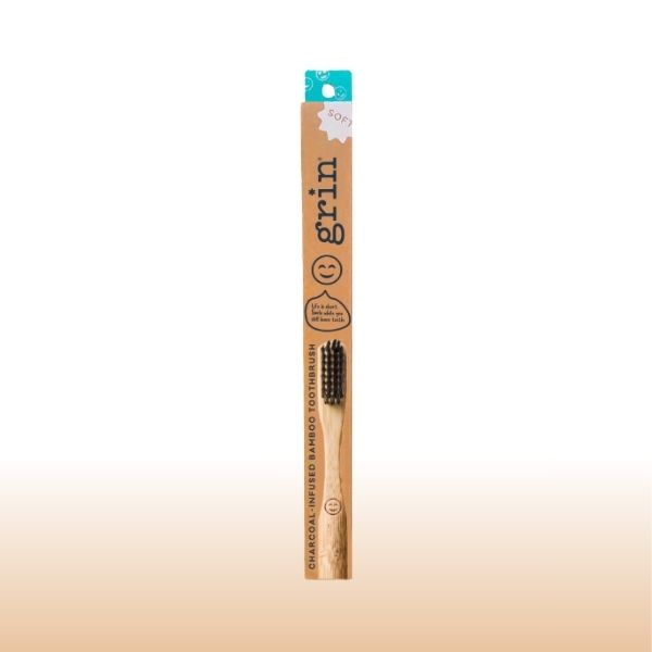 Grin Charcoal-Infused Bamboo Toothbrush (Soft) – VAPE POINT